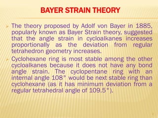 Bayers theory & conformational analysis of cylohexane | PDF