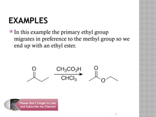 Bayer Villiger reaction complete with mechanism | PPTX