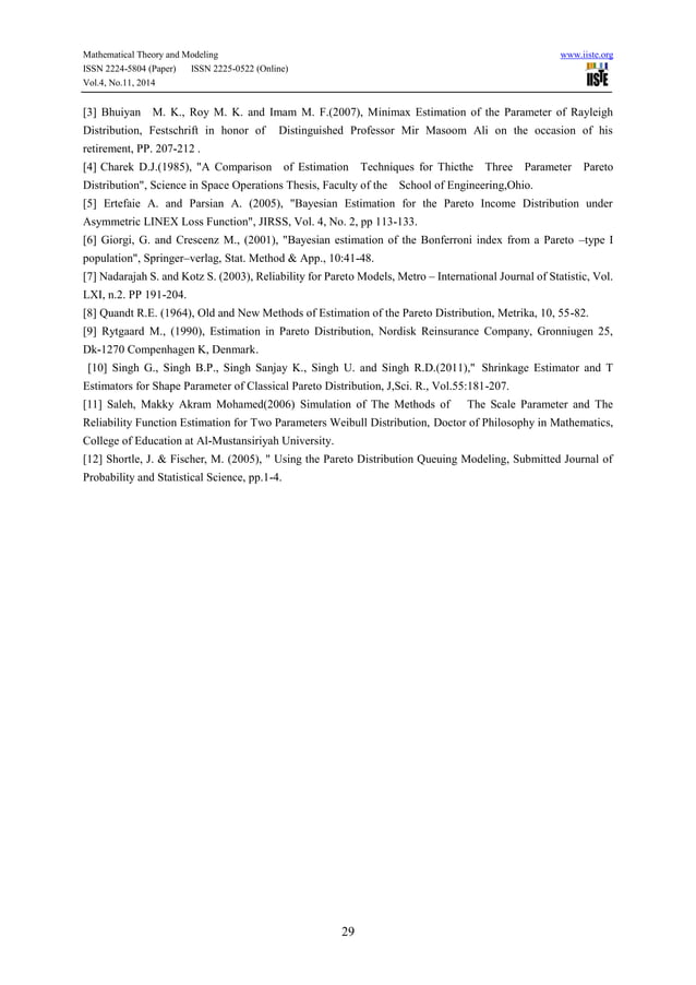 Bayes estimators for the shape parameter of pareto type i | PDF