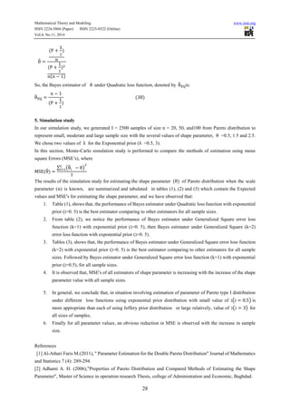 Bayes estimators for the shape parameter of pareto type i | PDF | Business Accounting & Finance ...