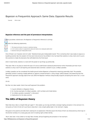 Bayesian inference and the pest of premature interpretation. | PDF