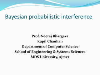 Bayesian probabilistic interference | PPTX