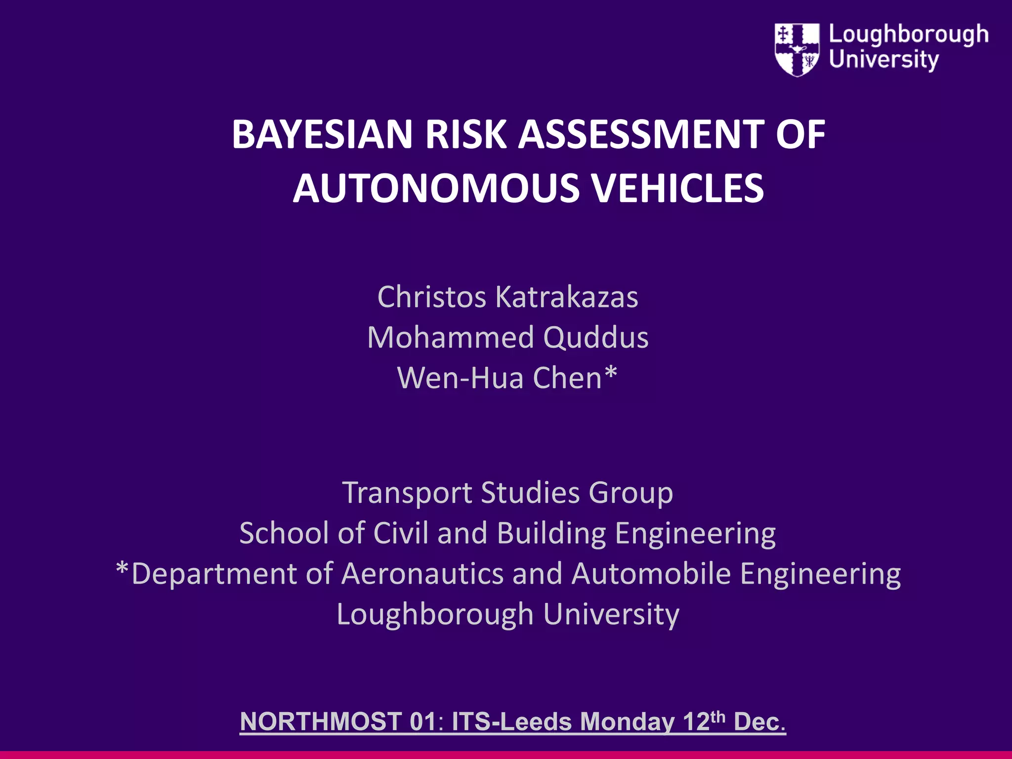 Bayesian risk assessment of autonomous vehicles | PDF