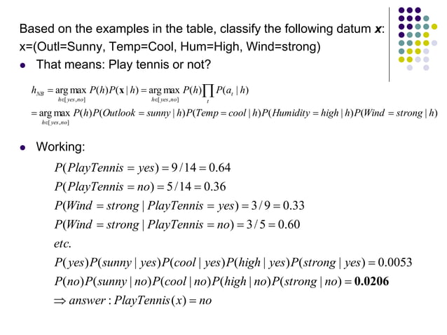 bayesNaive algorithm in machine learning | PPT