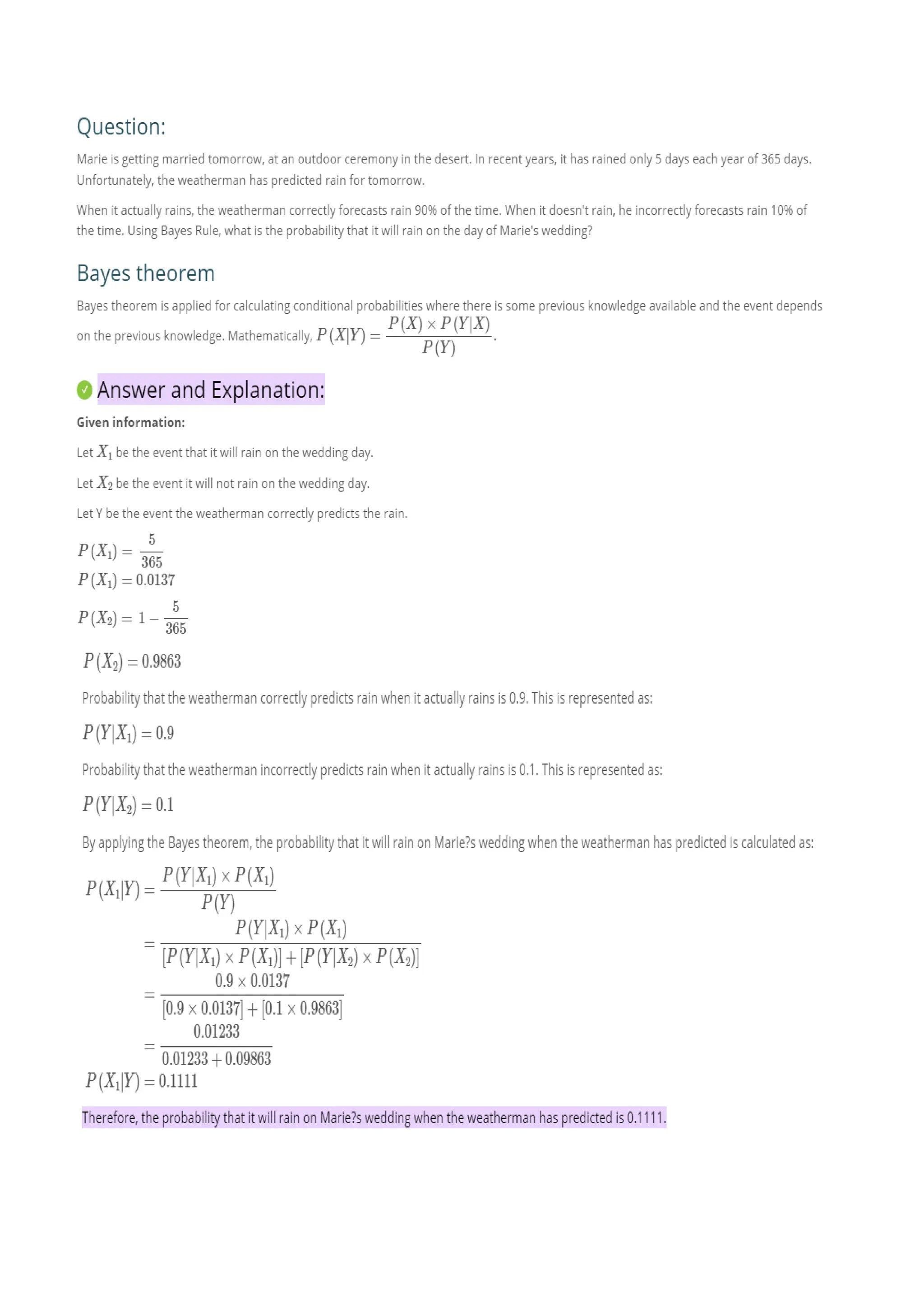 Bayes Problem Classification And Solutiondocx