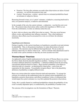Bayes Theorem and Inference Reasoning for Project Managers | PDF