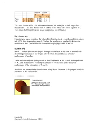 Bayes Theorem and Inference Reasoning for Project Managers | PDF