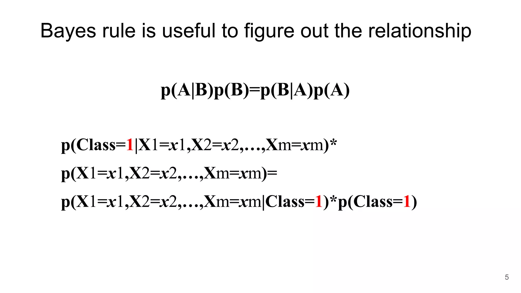 Bayes rule and naive bayes classifier | PPTX | Technology & Computing