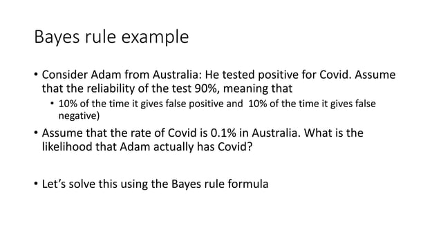 Bayes Rule with a formula for students studying | PPT