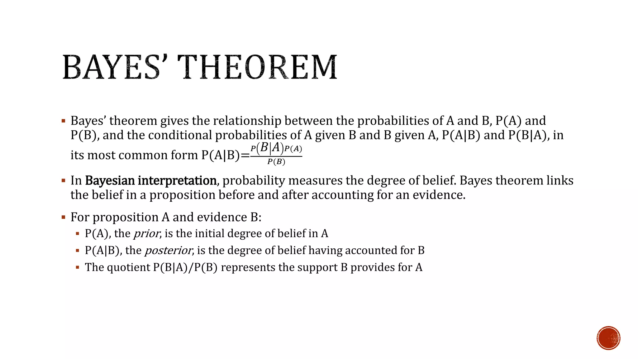 Bayes’ theorem and logistic regression | PPTX