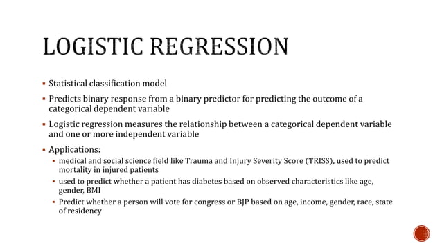 Bayes’ theorem and logistic regression | PPTX
