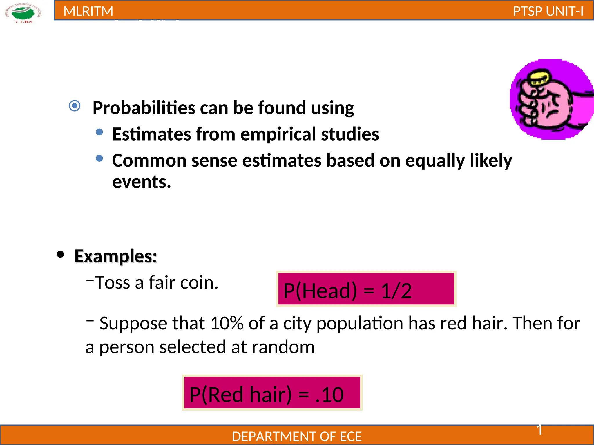 PTSP UNIT - I Topics: PTotal Probablity & BAYES THEOREM,PDF.ppt