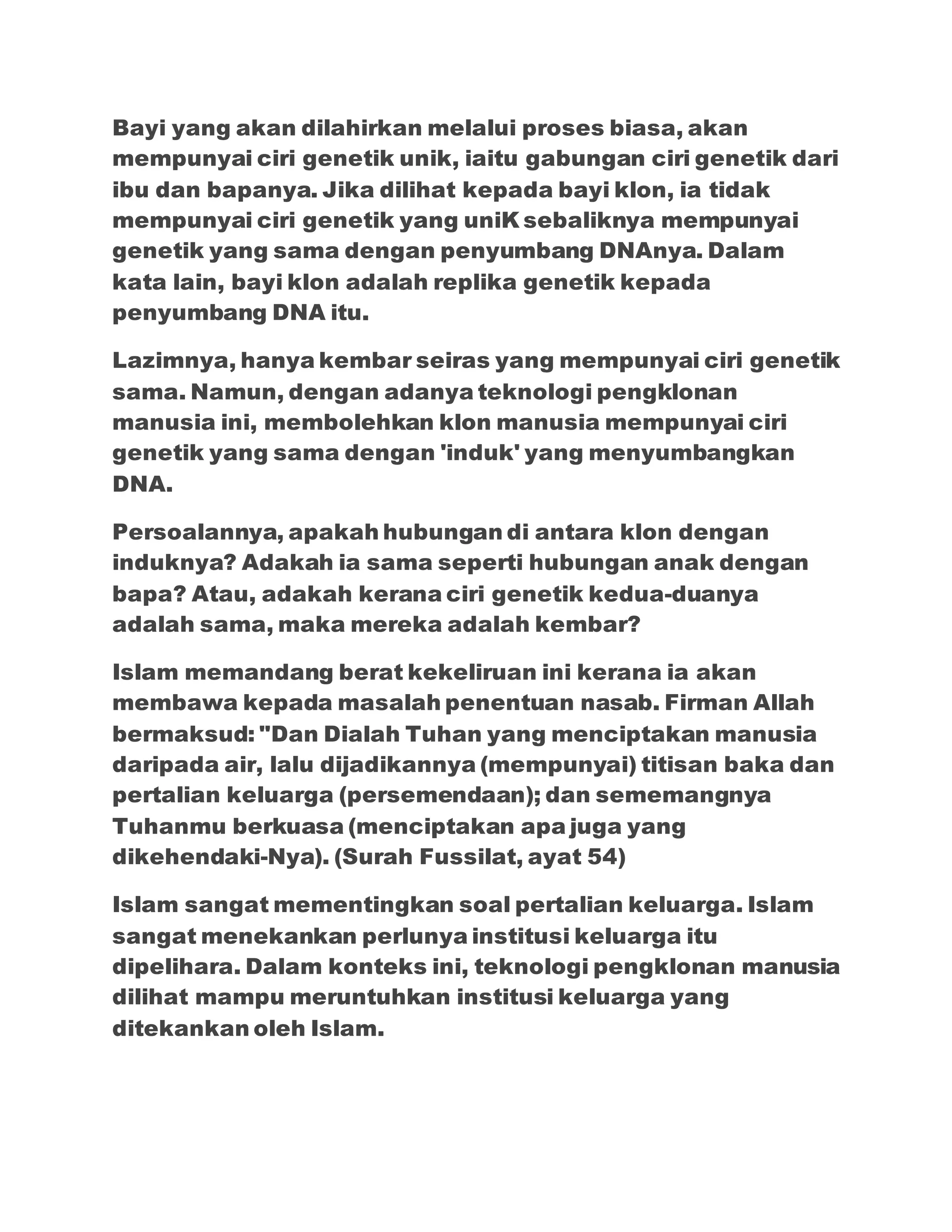 Bayi klon pertama | DOCX