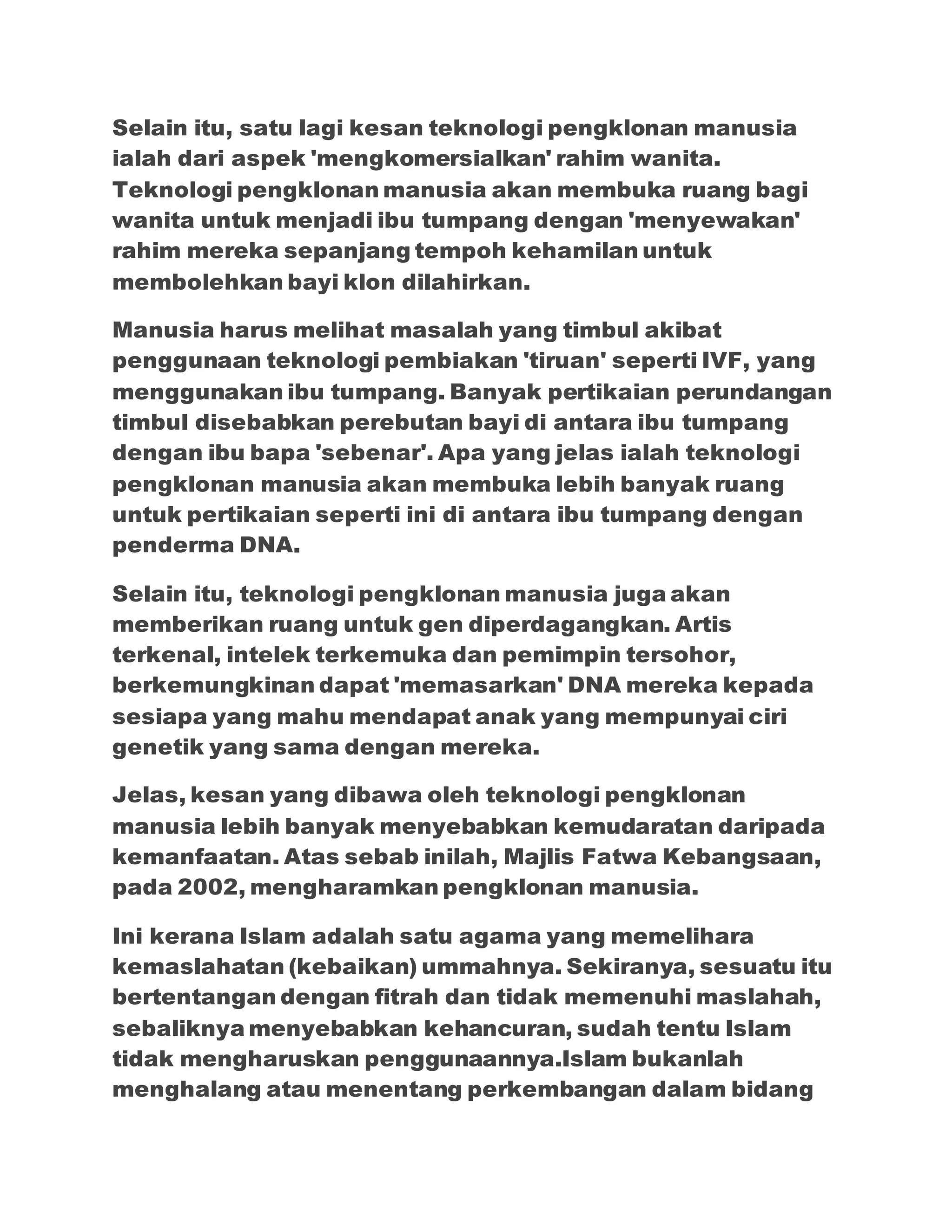 Bayi klon pertama | DOCX