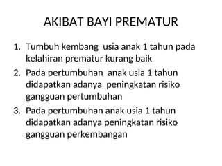 Bayi BBLR Prematur penyebab dan penanganan | PPT