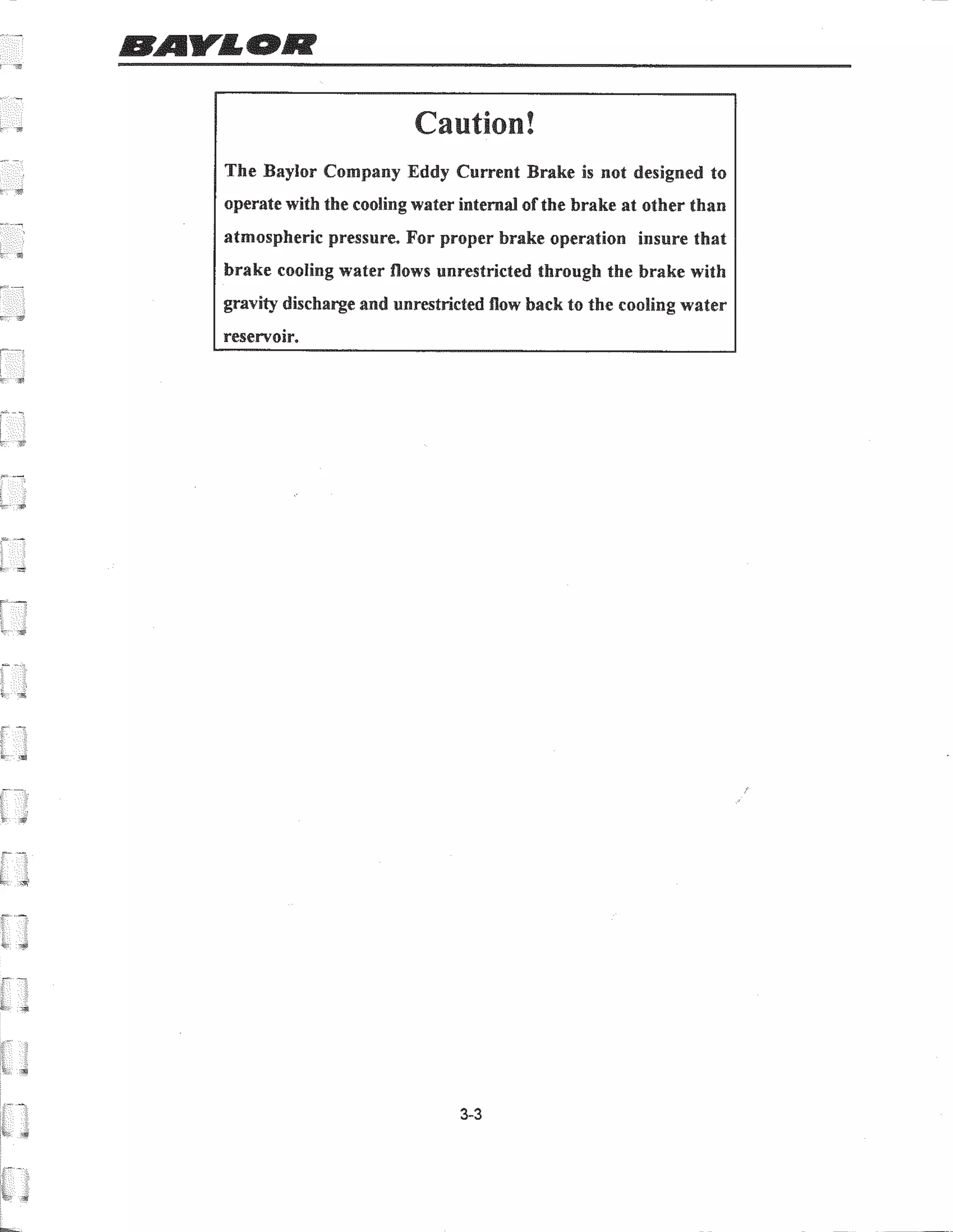 Baylor Elmagco Eddy Current Brake, Model 7838 Installation, Operation ...