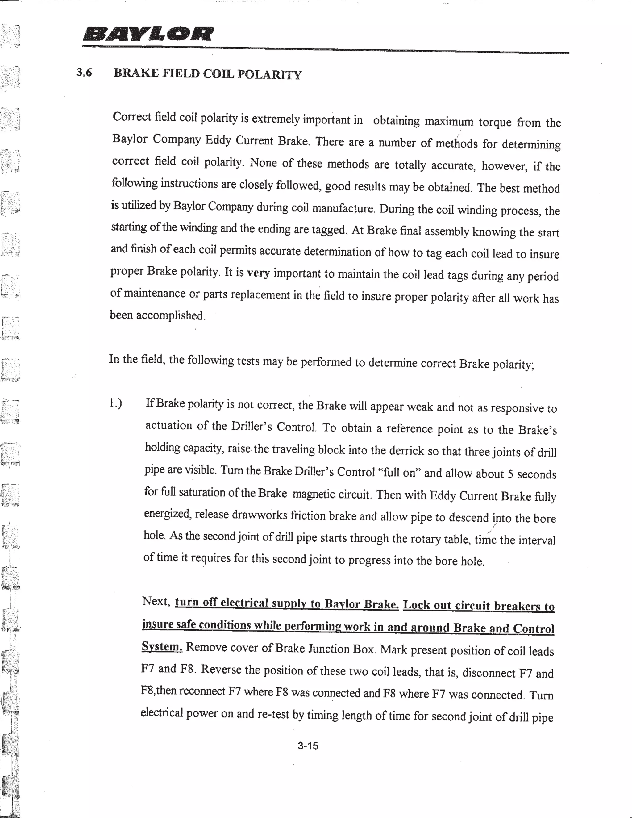 Baylor Elmagco Eddy Current Brake, Model 7838 Installation, Operation ...