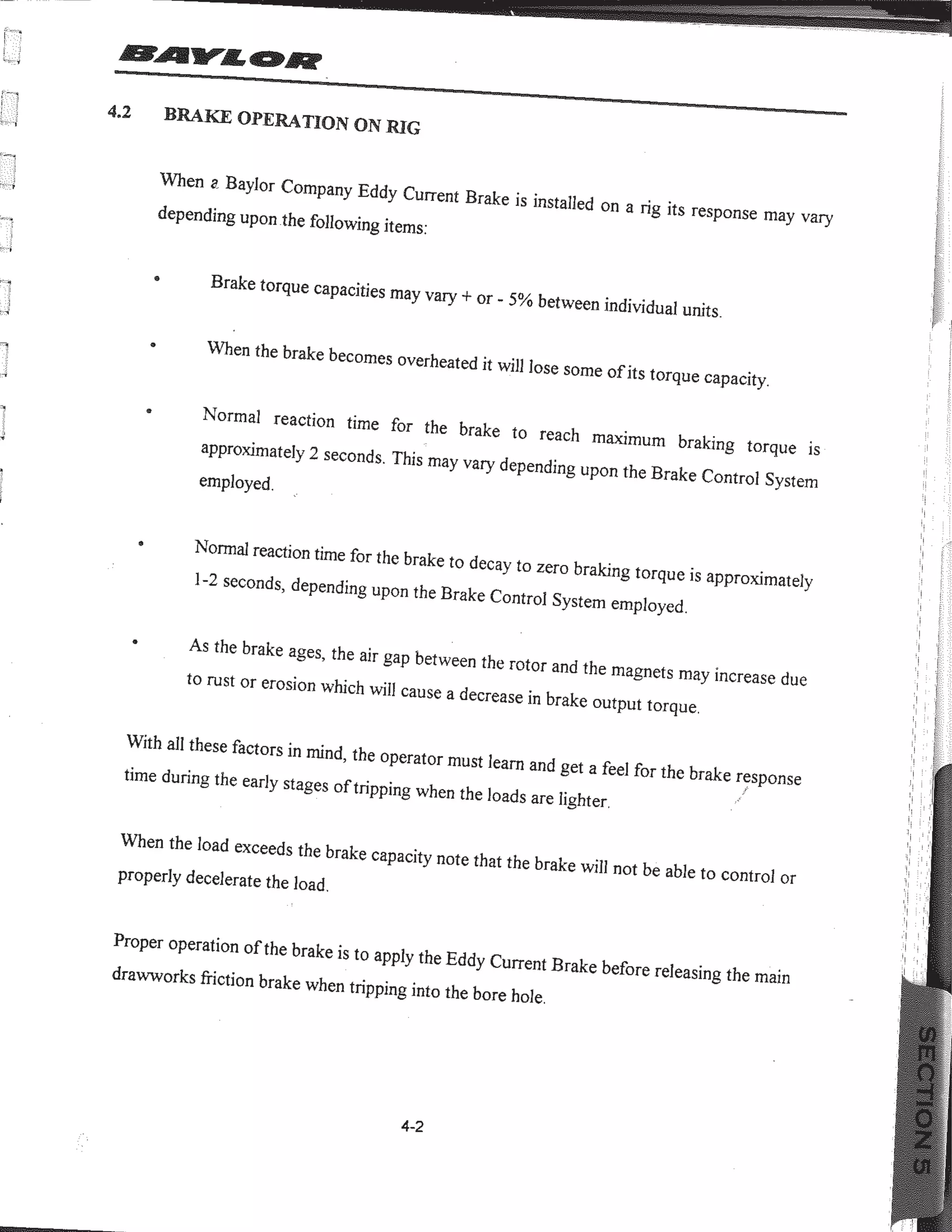 Baylor Elmagco Eddy Current Brake, Model 7838 Installation, Operation ...