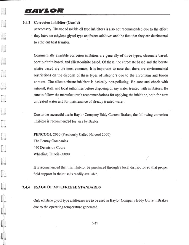 Baylor Elmagco Eddy Current Brake, Model 7838 Installation, Operation ...