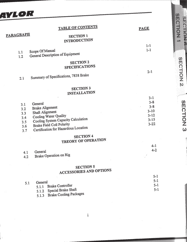 Baylor Elmagco Eddy Current Brake, Model 7838 Installation, Operation ...
