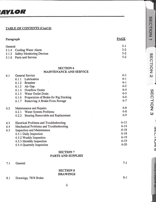 Baylor Elmagco Eddy Current Brake, Model 7838 Installation, Operation ...