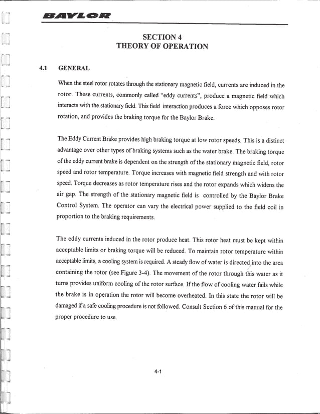 Baylor Elmagco Eddy Current Brake, Model 7838 Installation, Operation ...