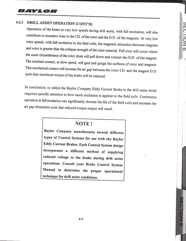 Baylor Elmagco Eddy Current Brake, Model 7838 Installation, Operation ...