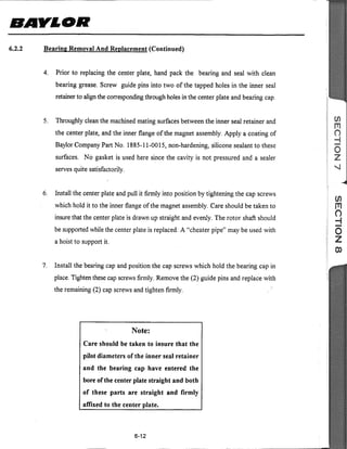 Baylor elmagco eddy current brake, model 7838 maintenance instructions ...