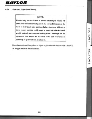 Baylor elmagco eddy current brake, model 7838 maintenance instructions ...