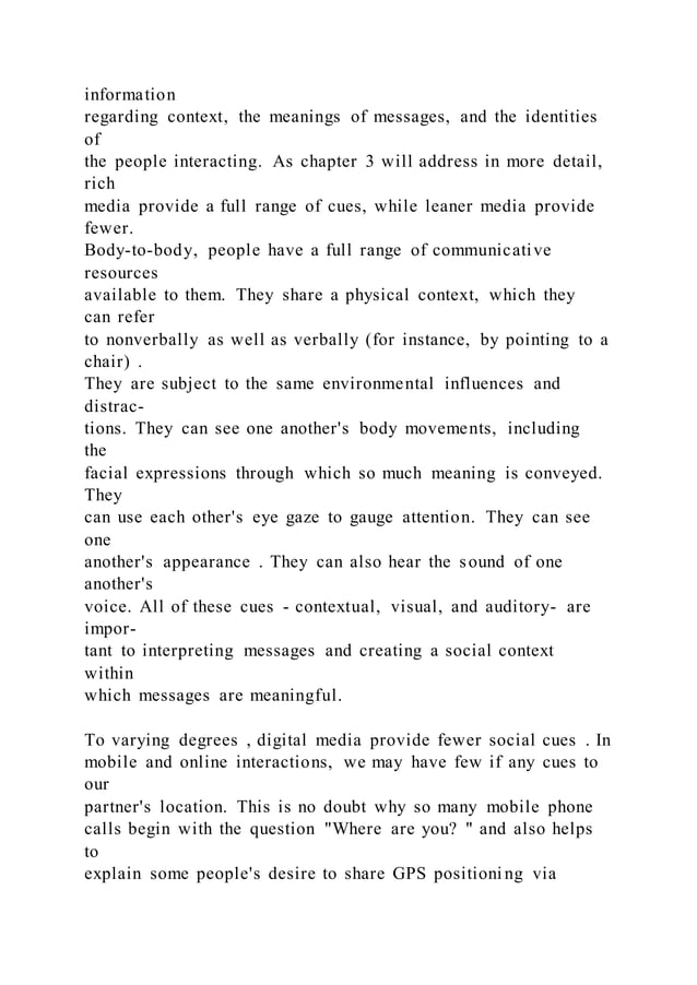 Baym, nancy k. (2015). personal connections in the digital age