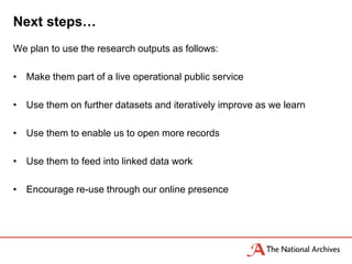 Emma Bayne: ‘Traces Through Time overview and next steps’ | PPT