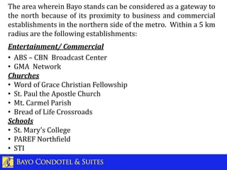 Bayo Condotel, Corner Scout Bayoran & Scout Tuazon, Near ABS -CBN. RFO ...