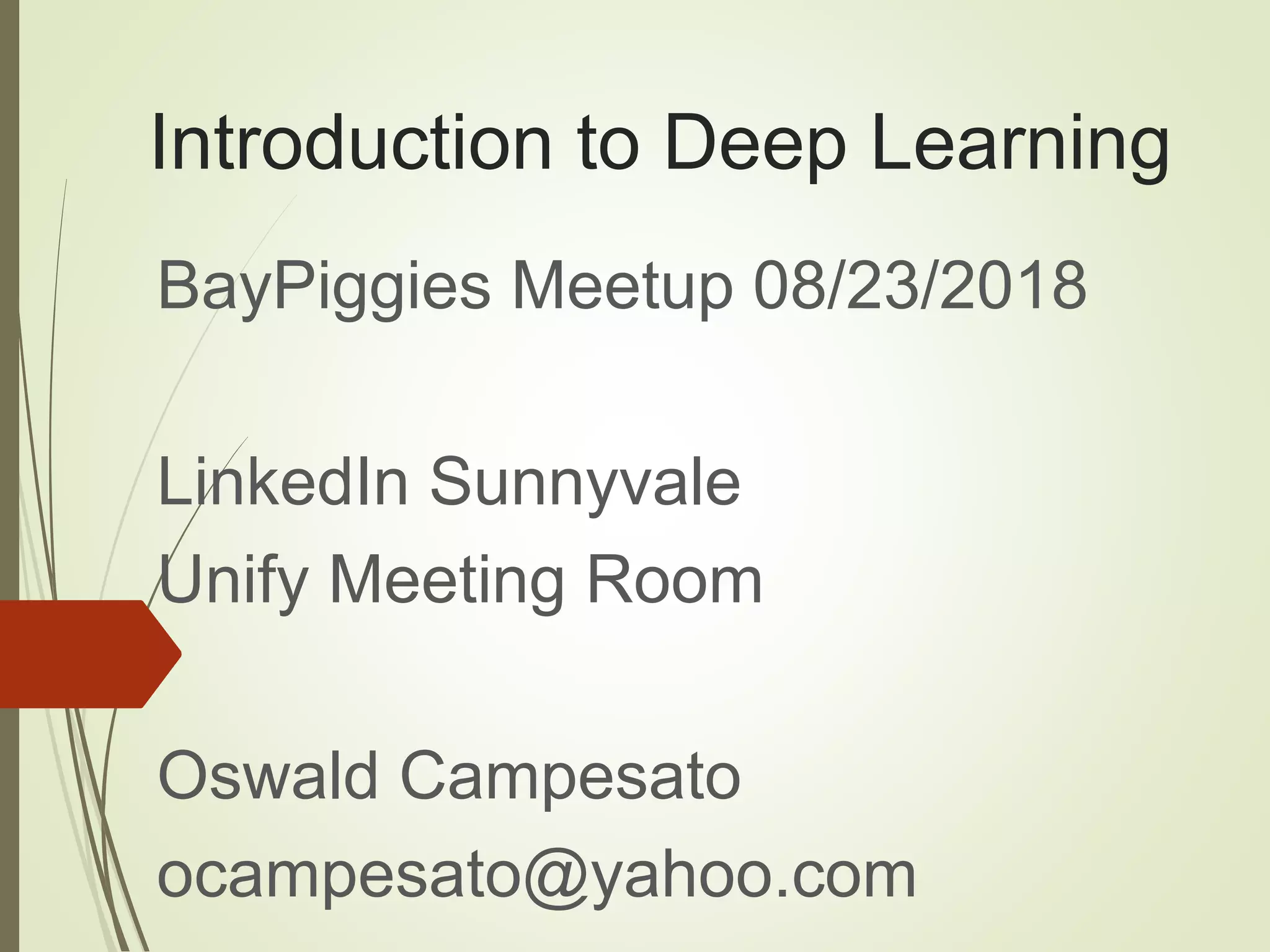 Deep Learning and TensorFlow | PPT