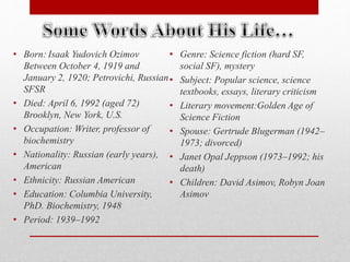 Isaac Asimov-The Bicentennial Man | PPTX