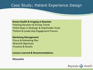 Case Study of Patient Experience Design & Marketing Management ...