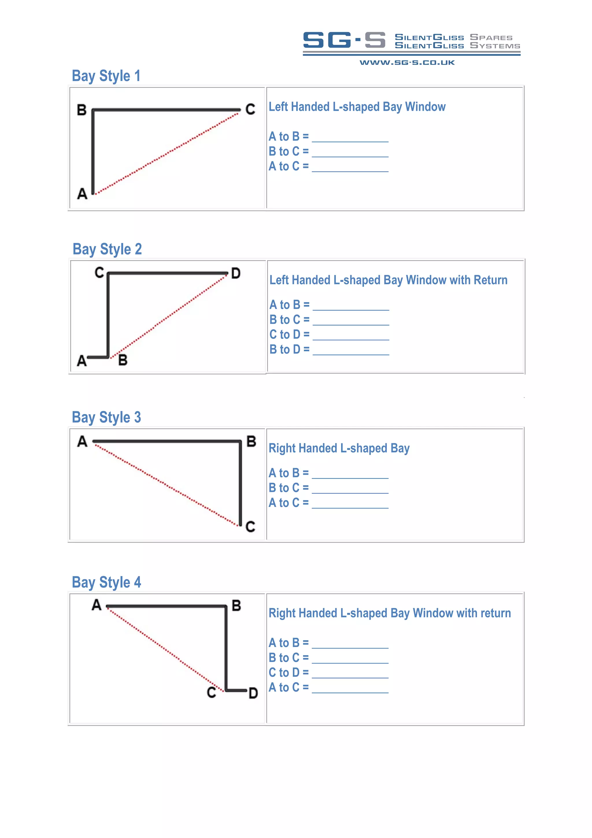 Bay window measuring form | PDF