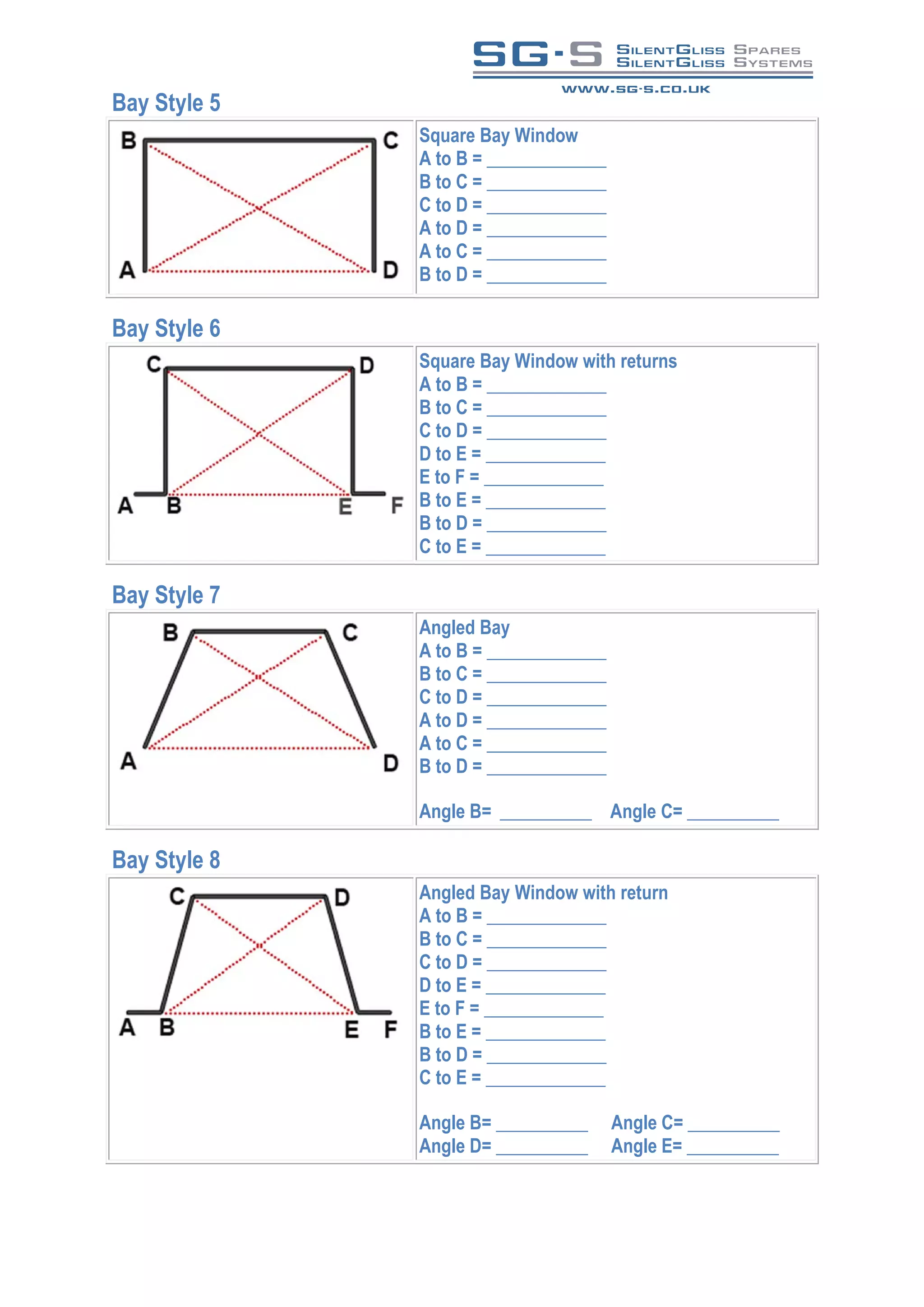 Bay window measuring form | PDF