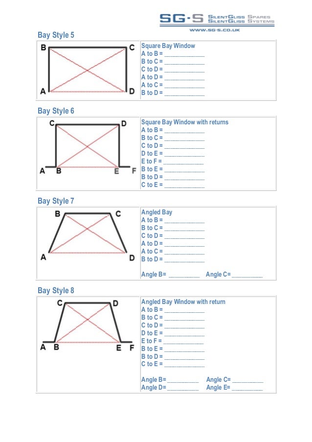Bay window measuring form