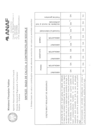 Baza de calcul a contributiilor sociale 2014 (oficial ANAF) | PDF
