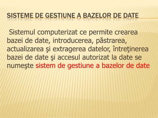 Baza de date | PPTX