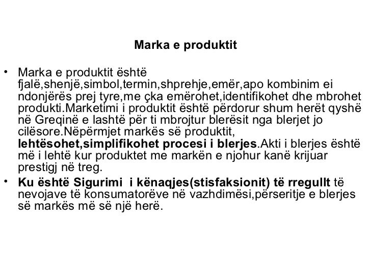 Bazat e marketingut punimi i produktit