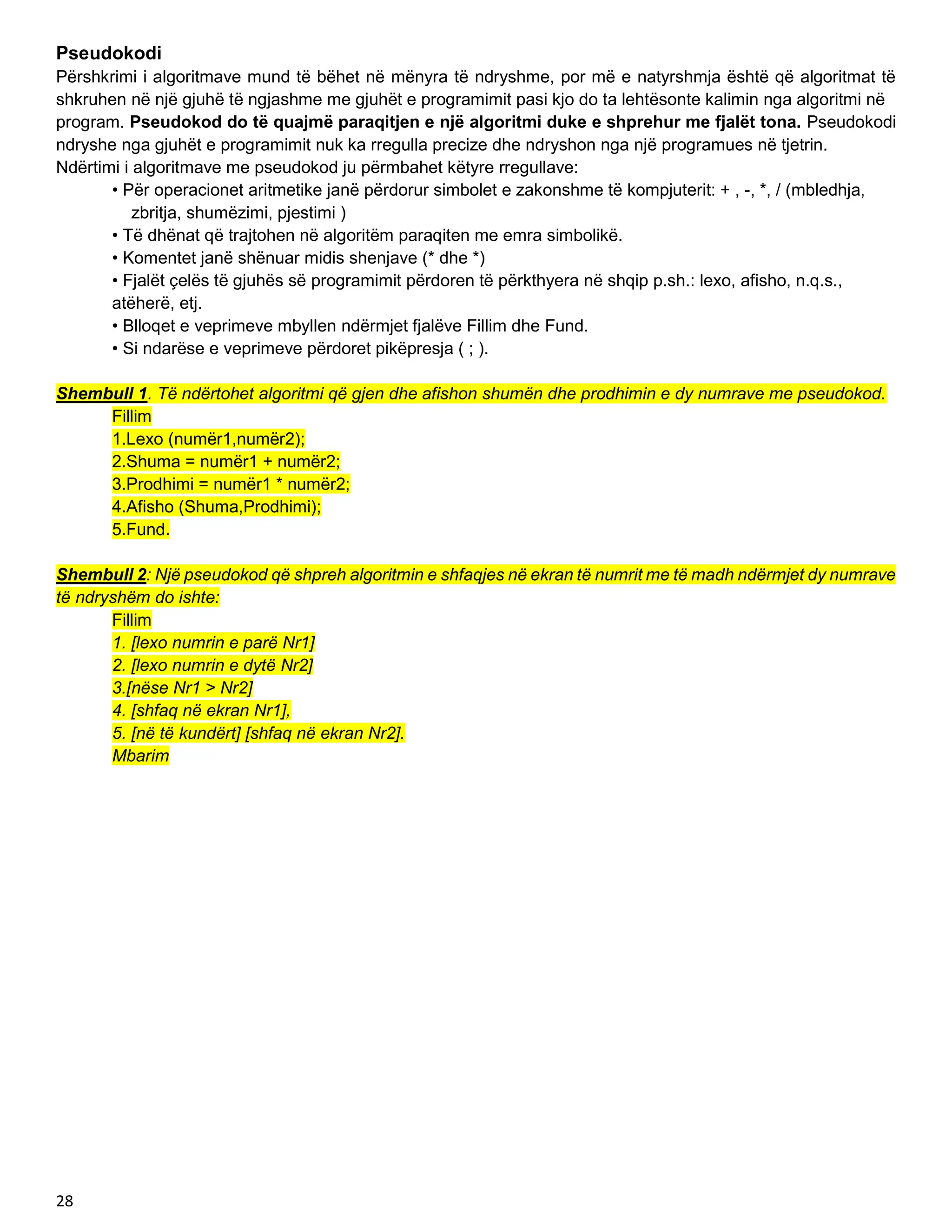 bazat e programimit kl 10.pdf per shkolla prfesionale | PDF