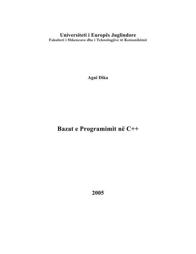 Bazat e programimit ne C++ (agni dika) | PDF