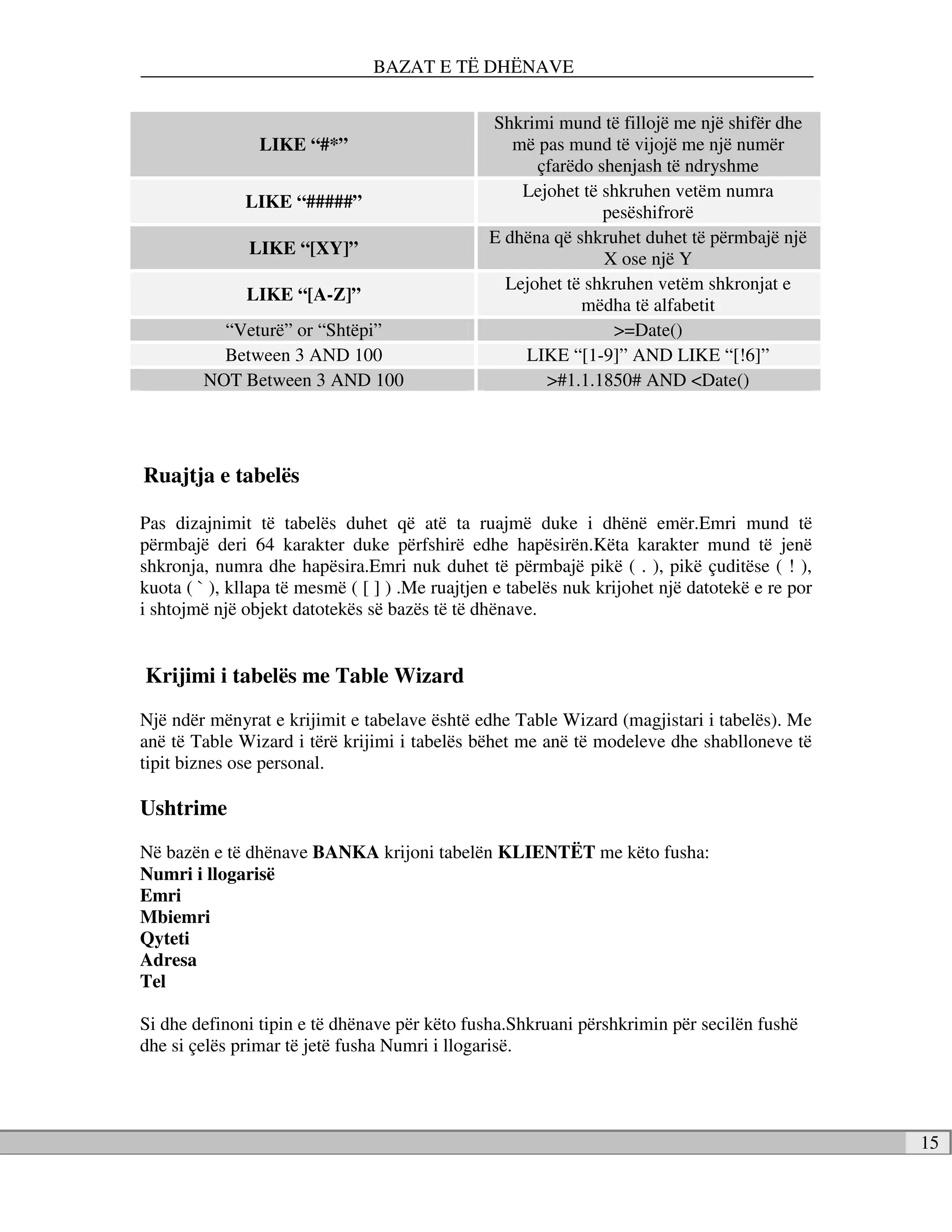 Bazat e Te Dhenave - ACCESS | PDF