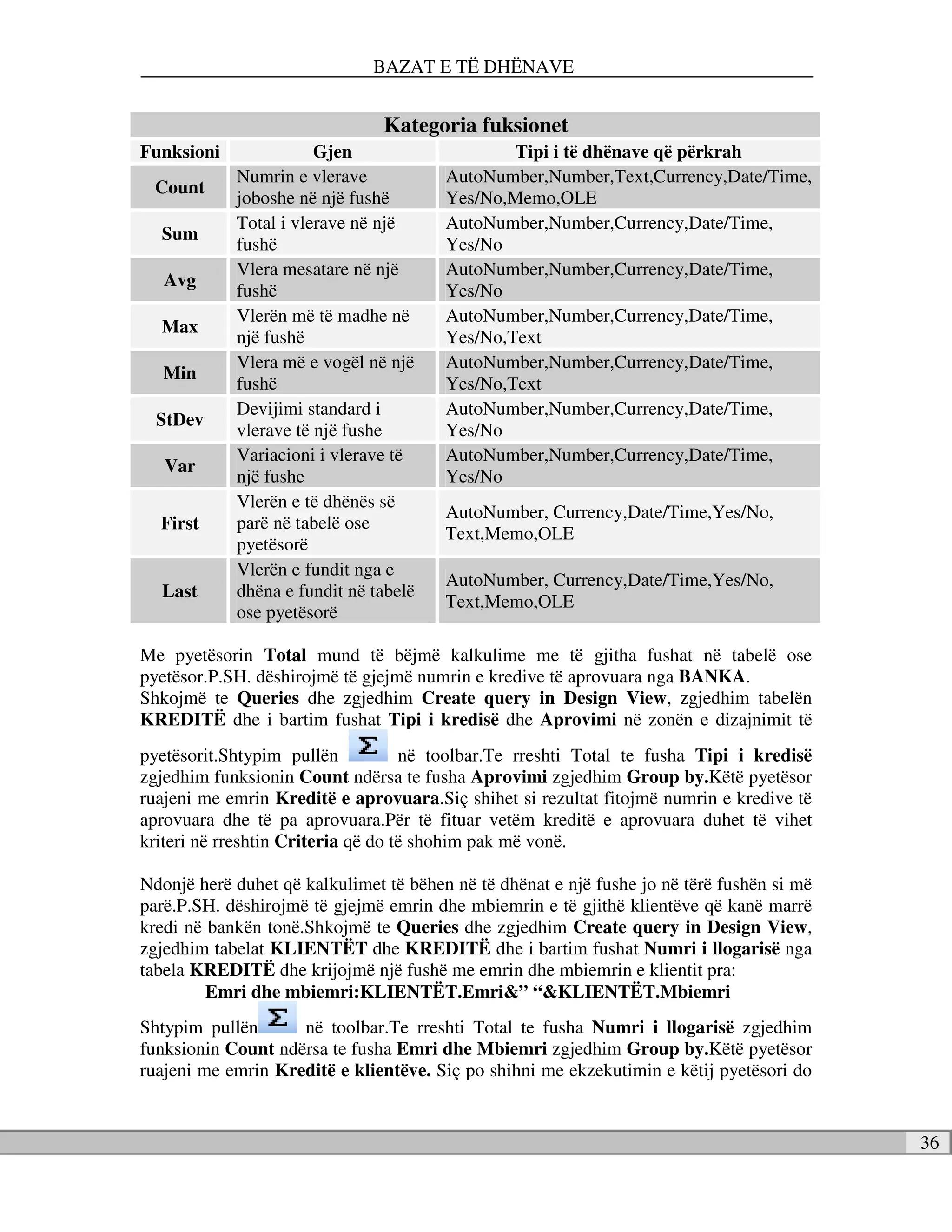 Bazat e Te Dhenave - ACCESS | PDF