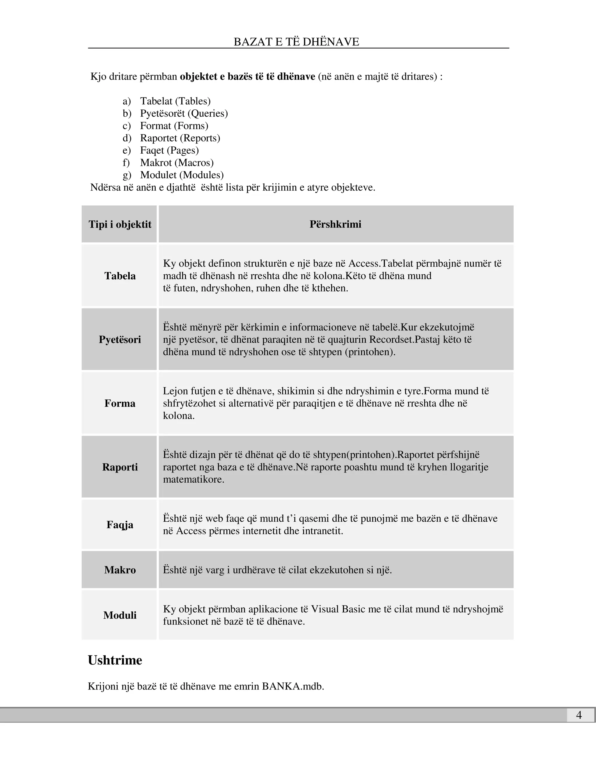 Bazat e Te Dhenave - ACCESS | PDF