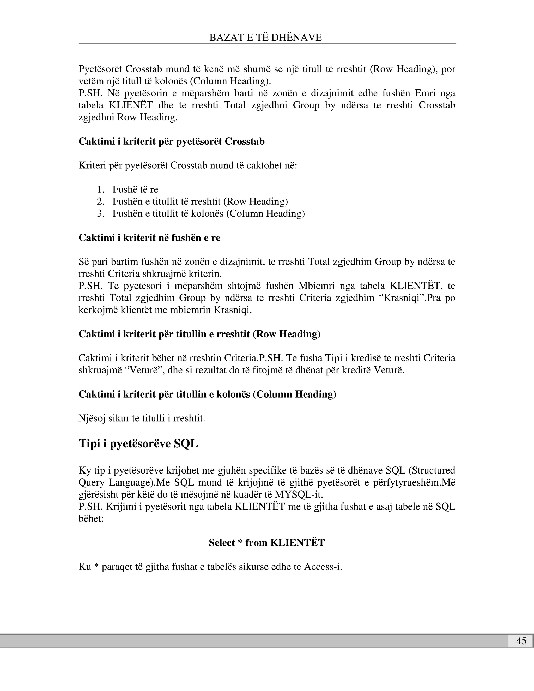 Bazat e Te Dhenave - ACCESS | PDF