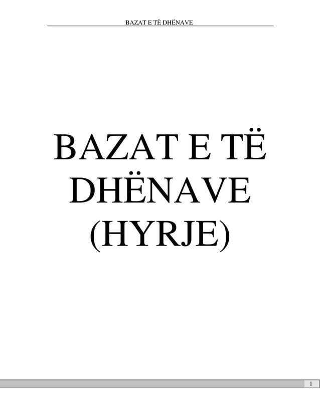 Bazat e Te Dhenave - ACCESS | PDF