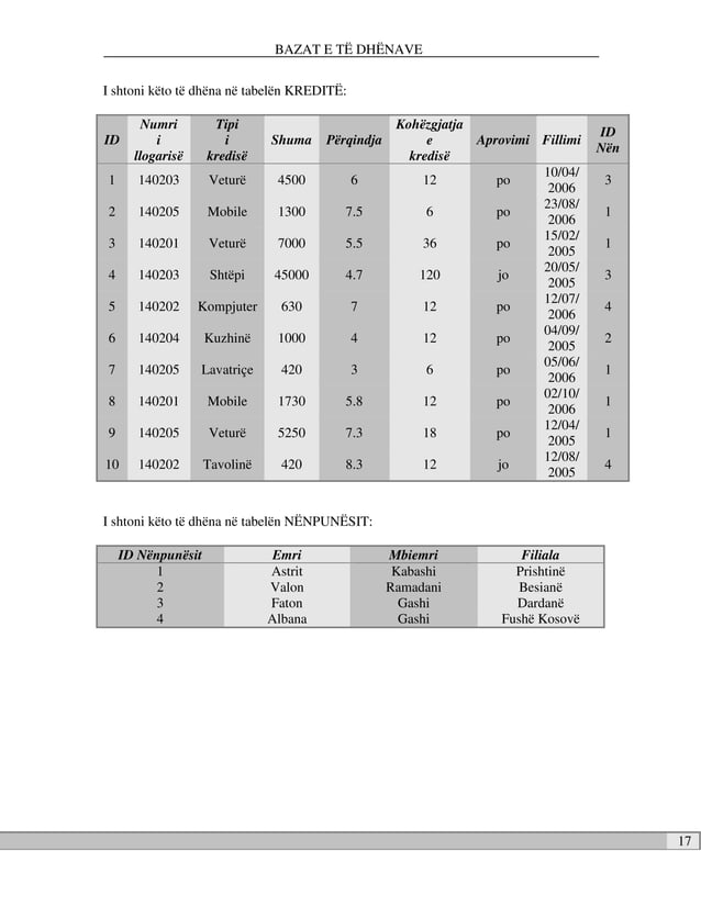 Bazat e Te Dhenave - ACCESS | PDF