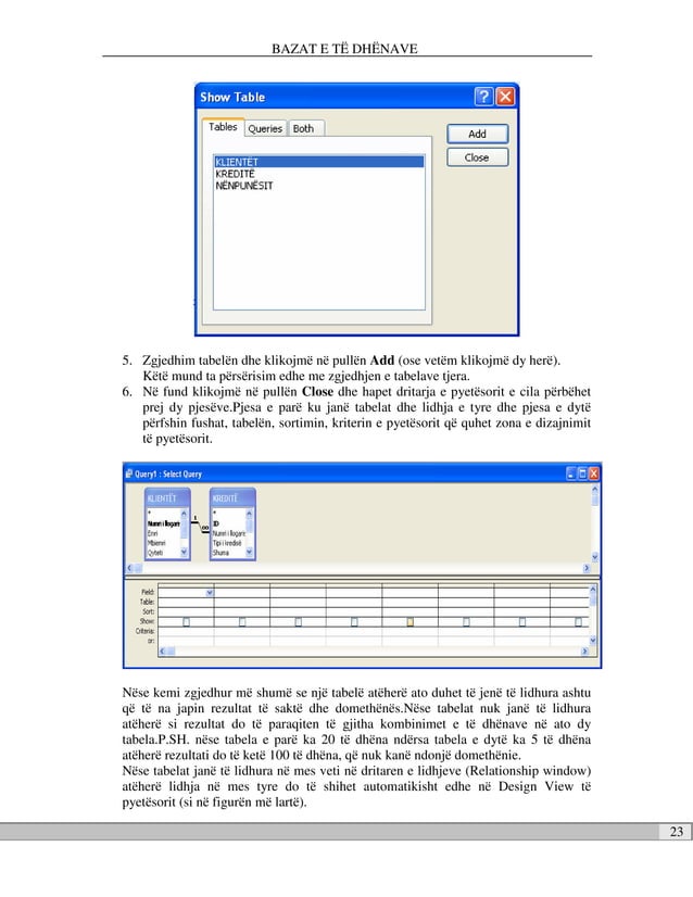 Bazat e Te Dhenave - ACCESS | PDF